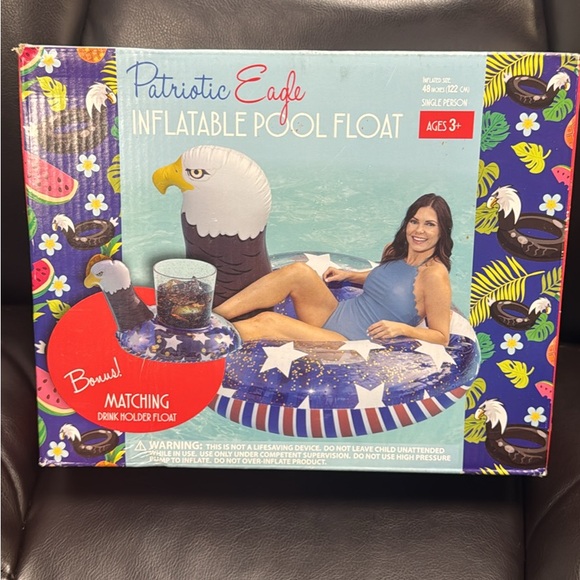 Party Supplies | Patriotic Eagle Inflatable Pool Float With Drink ...